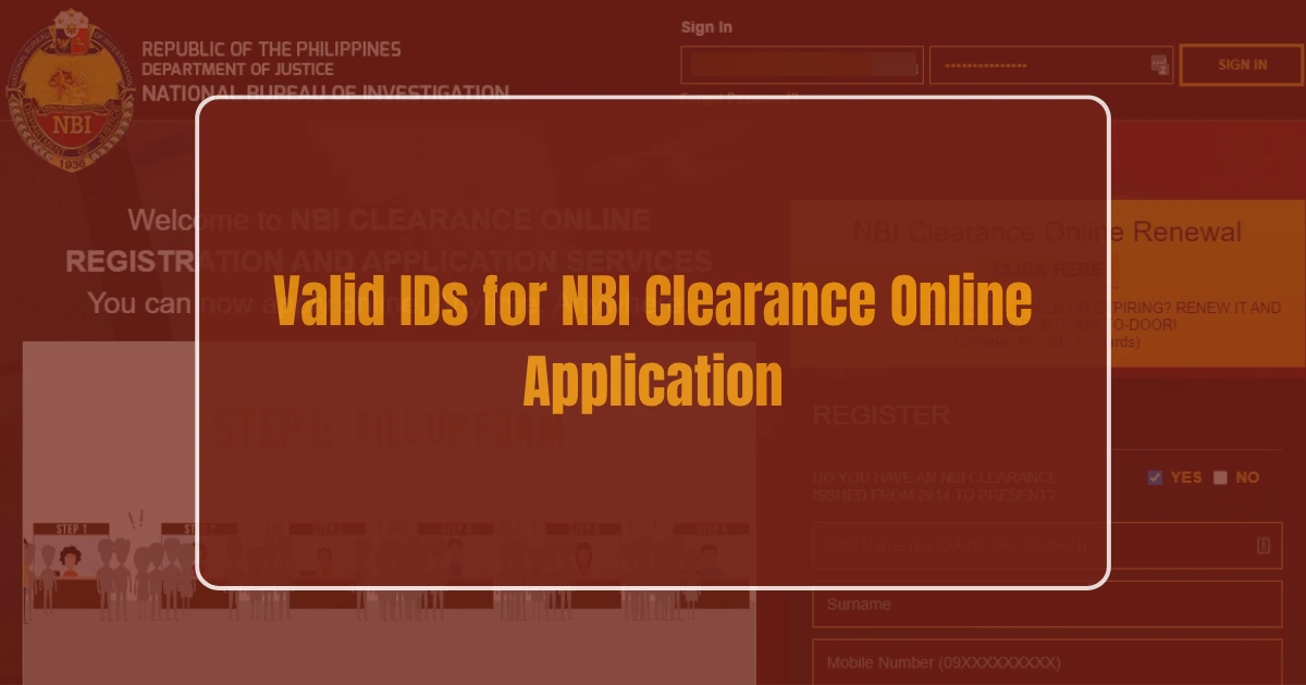 Valid IDs For NBI Clearance Online Application